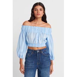 Schulterfreies Crop-Top-Bluse