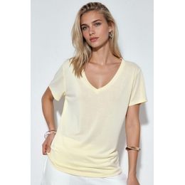 V-Ausschnitt Kurzarm Modal Bluse