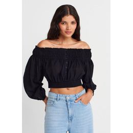 Schulterfreies Crop-Top-Bluse