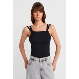 Rippenshirt ohne &Auml;rmel mit quadratischem Ausschnitt