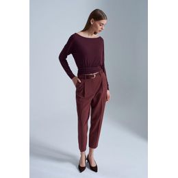 Hochtaillierte, G&uuml;rtel-gesicherte Gerade-Hosen