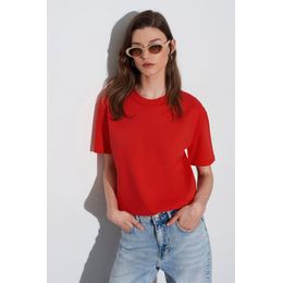 Damen Baumwoll Rundhalsausschnitt T-Shirt