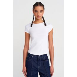 Damen Slim Fit Baumwoll Rundhals T-Shirt