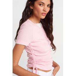 Damen Baumwoll Slim Fit Rundhals T-Shirt