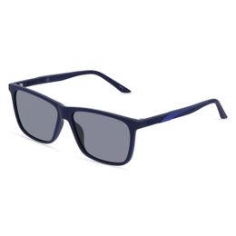 Puma PU0322S | Herren-Sonnenbrille | Fassung: Vollrand, Quadratisch, Kunststoff, Blau Matt | Glasfarbe: Grau