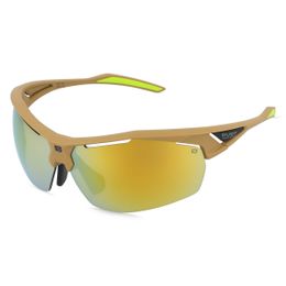 Rudy Project SQ010555-0000 SYDUS | Unisex-Sonnenbrille | Fassung: Halbrand, Oval, Kunststoff, Beige Matt | Glasfarbe: Gelb