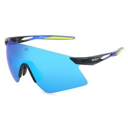 Rudy Project SP976542-0011 ASTRAL SPHERE | Unisex-Sonnenbrille | Fassung: Halbrand, Monoscheibe, Kunststoff, Schwarz Blau | Glasfarbe: Blau