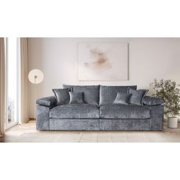 Big-Sofa OTTO HOME "Soft&Cosy XL, B: 246 cm - OTTO. Verl&auml;ssliche Qualit&auml;t.", grau (dunkelgrau), B:246cm T:123cm, 100% Polyester, Sofas, Big-Sofa, Mega-Sofa, Cord oder Chenille-Struktur, mit Federkern & 4 Zierkissen