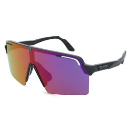 Rudy Project SP983842-0000 SPINSHIELD PRO | Unisex-Sonnenbrille | Fassung: Halbrand, Monoscheibe, Kunststoff, Schwarz Gl&auml;nzend | Glasfarbe: Rot