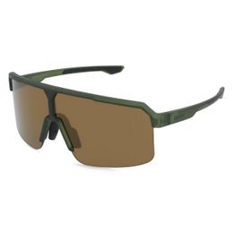 Uvex S534003 ramp | Unisex-Sonnenbrille | Fassung: Halbrand, Monoscheibe, TR90, Gr&uuml;n Transparent | Glasfarbe: Gelb Spiegel Gold