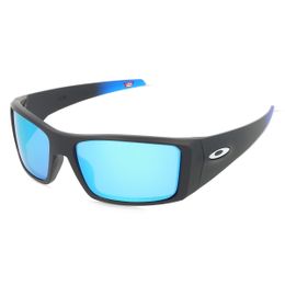 Oakley OO9231 HELIOSTAT | Herren-Sonnenbrille | Fassung: Vollrand, Quadratisch, Kunststoff, Schwarz Matt | Glasfarbe: Blaugrau Spiegel Mehrfarbig