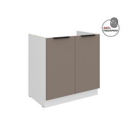 K&uuml;chen-Preisbombe K&uuml;chen Sp&uuml;lenschrank 80 K&uuml;che ARIA Sandgrau matt Anti Fingerprint K&uuml;chenzeile