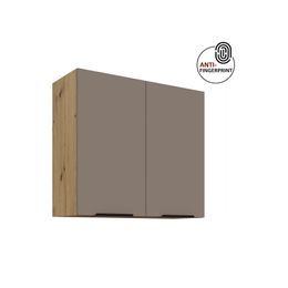 K&uuml;chen-Preisbombe K&uuml;chen H&auml;ngeschrank 80 K&uuml;che ARIA Sandgrau matt K&uuml;chenzeile Anti Fingerprint