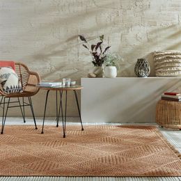 KADIMA DESIGN Outdoor-Teppich Rauten Natur-Terrakotta 200 x 290 cm - CLYST Kadima