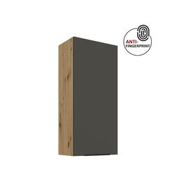K&uuml;chen-Preisbombe K&uuml;che ARIA H&auml;ngeschrank 50 cm H&ouml;he 90 cm Graphite K&uuml;chenzeile Anti Fingerprint