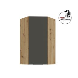 K&uuml;chen-Preisbombe K&uuml;che ARIA Eckh&auml;ngeschrank 60 cm, H&ouml;he 90 Graphite K&uuml;chenzeile Anti Fingerprint