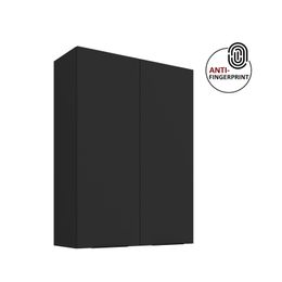 K&uuml;chen-Preisbombe K&uuml;che ARIA H&auml;ngeschrank 80 cm H&ouml;he 90 cm Schwarz K&uuml;chenzeile Anti Fingerprint