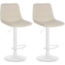 CLP 2er Set Barhocker Lex Kunstleder I H&ouml;henverstellbare Thekenhocker Mit Kunstlederbezug I Drehbare Tresenst&uuml;hle Mit Metallgestell