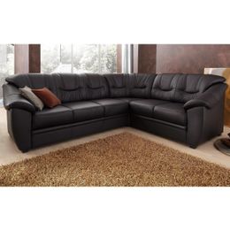 Sit & More Ecksofa SIT & MORE "Savona", schwarz, B:262cm H:90cm T:212cm, PRIMABELLE-Microfaser (100% Polyester);SOFTLUX/Struktur (Korpus in Kunstleder, Sitz und R&uuml;cken in Strukturstoff aus 75% Polyester und 25% Viskose);Kunstleder SOFTLUX;NaturLEDER (echtes Rindsleder), Korpus in Kunstleder SOFTLUX, Sofas, Ecksofa, optional Bettfunktion, Federkern