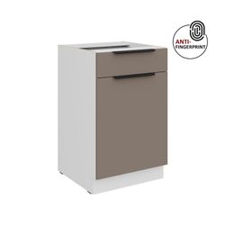 K&uuml;chen-Preisbombe K&uuml;chen Unterschrank 50 cm K&uuml;che ARIA Sandgrau matt Anti Fingerprint K&uuml;chenzeile