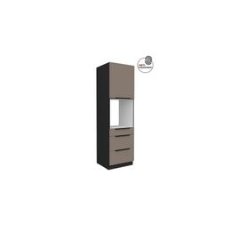 K&uuml;chen-Preisbombe K&uuml;chen Hochschrank 60 cm K&uuml;che ARIA Sandgrau matt Anti Fingerprint K&uuml;chenzeile