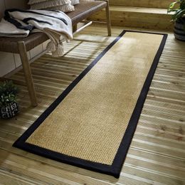 KADIMA DESIGN Outdoor-L&auml;ufer Bord&uuml;re Natur-Schwarz 60 x 230 cm - KEER Kadima