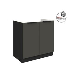 K&uuml;chen-Preisbombe K&uuml;chen Sp&uuml;lenschrank 80 K&uuml;che ARIA Graphite matt Anti Fingerprint K&uuml;chenzeile