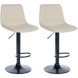 CLP 2er Set Barhocker Lex Kunstleder I H&ouml;henverstellbare Thekenhocker Mit Kunstlederbezug I Drehbare Tresenst&uuml;hle Mit Metallgestell