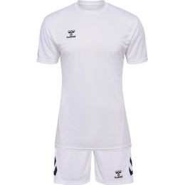 Sportanzug Hummel "HMLLOGO SET", Damen, Gr. XXL (56), wei&szlig;, Obermaterial: 100% Polyester, Sportanz&uuml;ge, 2-teiliges Set aus Shorts und T-Shirt, mit elastischem Bund
