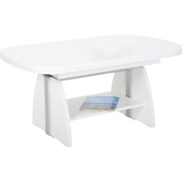 Couchtisch Hela "Fabian", wei&szlig;, B:108cm H:53cm T:68cm, Tische, Couchtisch, mit Funktion, ausziehbar und h&ouml;henverstellbar