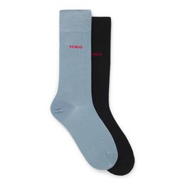 HUGO UNDERWEAR Jungen Businesssocken "2P RS UNI CC", Gr. 43light, pastel blau 456, Baumwollmischung, unifarben, Socken, mit kontrastfarbenem HUGO