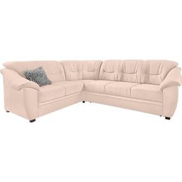 Sit & More Ecksofa SIT & MORE "Savona", beige (natur), B:262cm H:90cm T:212cm, PRIMABELLE-Microfaser (100% Polyester);SOFTLUX/Struktur (Korpus in Kunstleder, Sitz und R&uuml;cken in Strukturstoff aus 75% Polyester und 25% Viskose);Kunstleder SOFTLUX;NaturLEDER (echtes Rindsleder), Korpus in Kunstleder SOFTLUX, Sofas, Ecksofa, optional Bettfunktion, Federkern