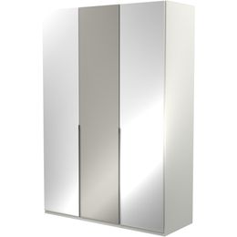 Kleiderschrank Musterring "San Diego, Kleiderschrank, Schrank, Garderobe, mit Glast&uuml;ren", wei&szlig;, B:150cm H:236cm T:58cm, Glas, Holzwerkstoff, Schr&auml;nke, Kleiderschrank, 3-t&uuml;rig (ged&auml;mpft), 4 B&ouml;den, 2 Kleiderstangen, Chromgriffe