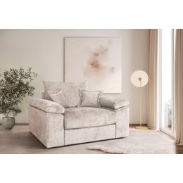 XXL-Sessel OTTO HOME "Soft&Cosy, B: 151 cm - OTTO. Verl&auml;ssliche Qualit&auml;t.", beige, B:151cm H:93cm T:123cm, 100% Polyester, Sessel, XXL-Sessel, Mega-Sessel, Cord oder Chenille-Struktur, mit 2 Zierkissen