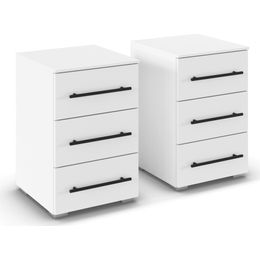 Nachtkommode OTTO HOME "Nachttisch Nachtschrank Schubladen Sideboard Schubladenkommode AVOLA", alpinwei&szlig;, B:40cm H:61cm T:42cm, Holzwerkstoff, Sideboards, Paar (Breite 40 cm), 3 Schubladen f&uuml;r viel Stauraum, MADE IN GERMANY