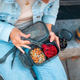Koziol Pascal Ready Mini Lunchbox Set 3 teilig nature ash grey - Lebensmittelbeh&auml;lter / Vorratsdosen