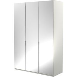 Kleiderschrank Musterring "San Diego, Kleiderschrank, Schrank, Garderobe, mit Glast&uuml;ren", wei&szlig;, B:150cm H:216cm T:58cm, Glas, Holzwerkstoff, Schr&auml;nke, Kleiderschrank, 3-t&uuml;rig (ged&auml;mpft), 4 B&ouml;den, 2 Kleiderstangen, Chromgriffe