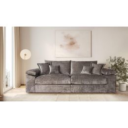 Big-Sofa OTTO HOME "Soft&Cosy XL, B: 246 cm - OTTO. Verl&auml;ssliche Qualit&auml;t.", beige (taupe), B:246cm T:123cm, 100% Polyester, Sofas, Big-Sofa, Mega-Sofa, Cord oder Chenille-Struktur, mit Federkern & 4 Zierkissen