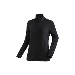 Fleecejacke Maier Sports "Denise Jacket W", Damen, Gr. 40, schwarz, 100% Polyester, hoch geschlossener Ausschnitt, Jacken Fleecejacke, Damen Midlayer, atmungsaktiv schnelltrocknend, Full-Zip, Regular fit