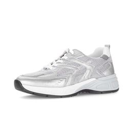 Sneaker Gabor "Sneaker low", Damen, Gr. 37,5, silber, Schuhe Sneaker