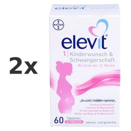 BAYER 2x Elevit 1 Kinderwunsch & Schwangerschaft Tabletten Set 60 St