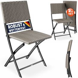 Casaria Polyrattan Klappstuhl Rom 2er-Set Creme