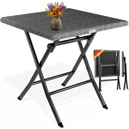 Casaria Polyrattan Klapptisch Rom Anthrazit 75x65x65cm
