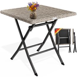 Casaria Polyrattan Klapptisch Rom Creme 75x65x65cm