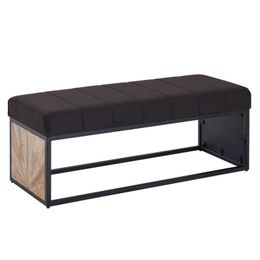 Wohnling WL6.487 Sitzbank Stoff 105x40x40 cm Polsterbank mit Metallgestell Schwarz