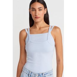 Rippenshirt ohne &Auml;rmel mit quadratischem Ausschnitt