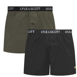 Lyle & Scott Lyle & Scott - Boxershorts f&uuml;r Herren, gewebter Stoff (2er-Pack) (K&auml;fer/Schwarz)