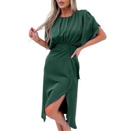 AX Paris - Midikleid f&uuml;r Damen, Gesammelt, Polyester, Fledermaus-&Auml;rmel (Petrol)