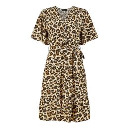 Mela London - Kleid mit ausgestelltem Rock f&uuml;r Damen, V-Ausschnitt (Braun)