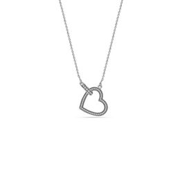 Damenhalskette, Schr&auml;ges Herz, 925 Sterling Silber BICLL027